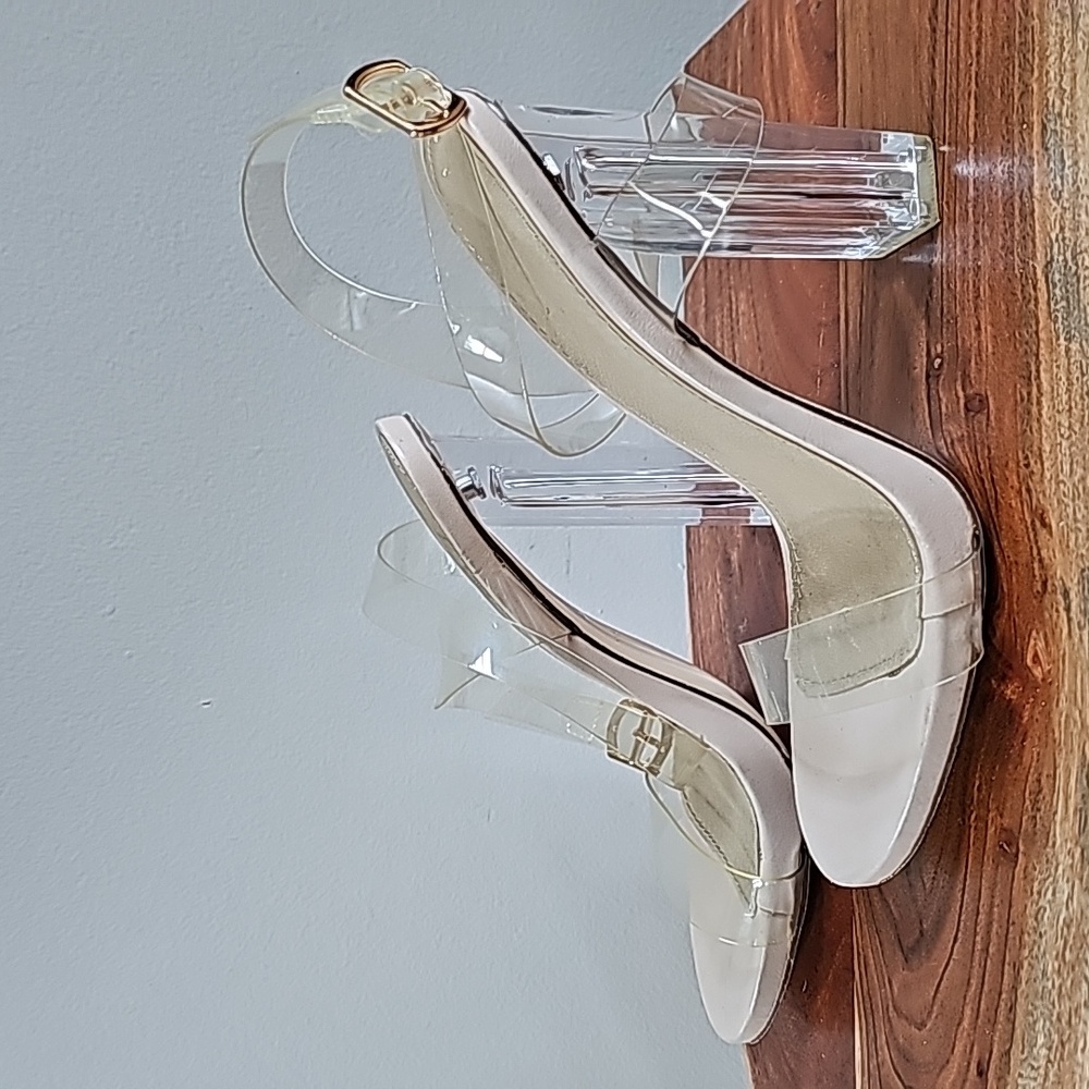 Truffle Collection Glass Block Stiletto Heels - Gem